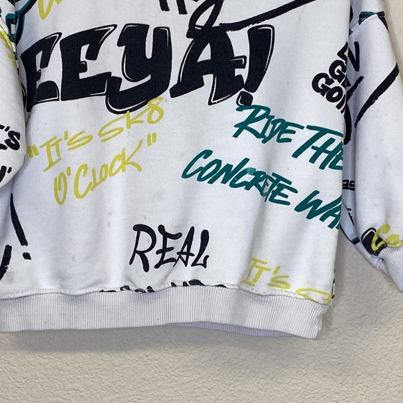 Zara | Shirts & Tops | Zara Skateboard Graffiti Sweatshirt Toddler Size ...